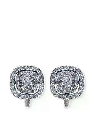 FANTASIA BY DESERIO Double-halo Earrings - Silver