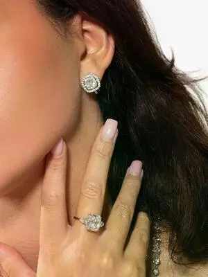 FANTASIA BY DESERIO Double Halo Earrings With Pavé-set Stones