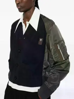 Sacai Ribbed-knit Bomber Jacket