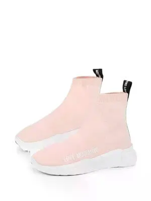 Moschino Logo-print High-top Sneakers - Pink