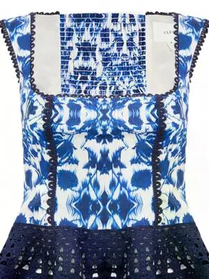 Clea Giselle Crochet-trim Shirred Top