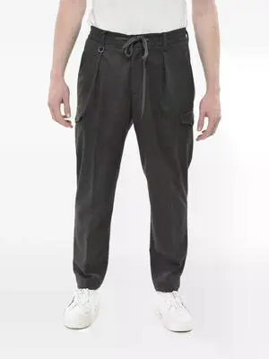 PAOLO PECORA Pleated-detailing Drawstring-fastening Tailored-design Trousers - Grey