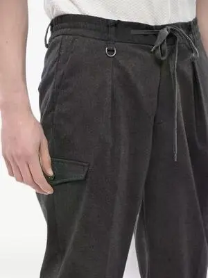 PAOLO PECORA Pleated-detailing Drawstring-fastening Tailored-design Trousers - Grey