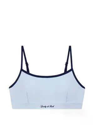 SPORTY & RICH Logo-print Athletic Bra - Blue