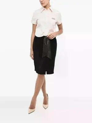 Dsquared2 Leather-belt Front-slit Midi Skirt - Black