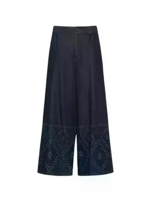 Max Mara Lampada Embroidered Wide-leg Jeans
