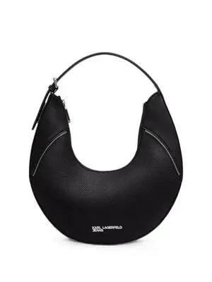 Karl Lagerfeld Pebbled-texture Curved Tote Bag - Black