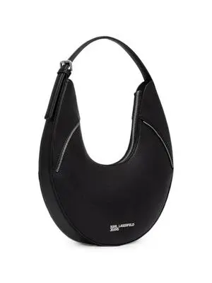 Karl Lagerfeld Pebbled-texture Curved Tote Bag
