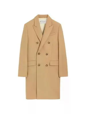 AMI Paris Double Breasted Wool Coat - Neutrals