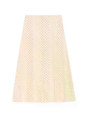 Valentino Garavani Star-print Front-slit Skirt - Neutrals