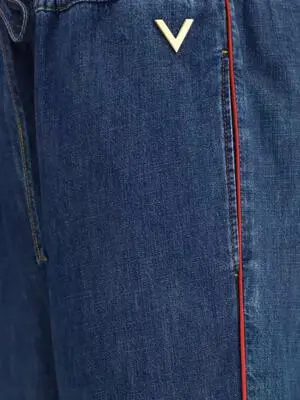 Valentino Garavani Piped-trim Vlogo Jeans
