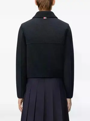 Thom Browne Bell-sleeve Wool Jacket With Textured Finish