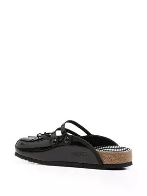 BIRKENSTOCK Buckled Patent-finish Mules
