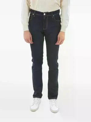 Corneliani Logo-patch Jeans - Blue