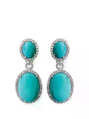 FANTASIA BY DESERIO Cabachon Cubic Zirconia-embellished Drop Earrings - Silver