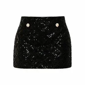 INTERNATIONAL APPEAL Sequin Mini Skirt - Black
