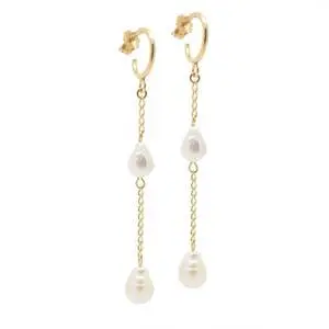 SALOME Gold / White June Earrings - Gold/white