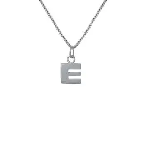EDGE ONLY Letter Pendant "e" Initial Necklace Sterling - Silver