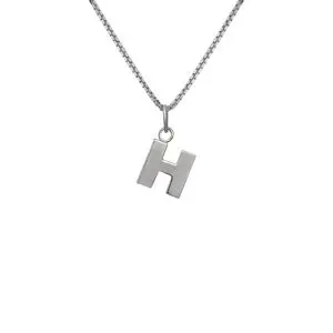 EDGE ONLY Letter Pendant "h" Initial Necklace Sterling - Silver