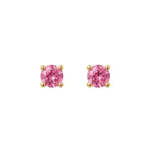 LILY FLO JEWELLERY Pink Sapphire Claw Set Stud Earrings - Gold