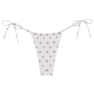 MONTCE Heidi Floral Brasil Scrunch Bikini Bottom - White