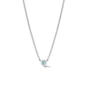DOWER & HALL Aquamarine Round Dewdrop Pendant In Sterling - Silver