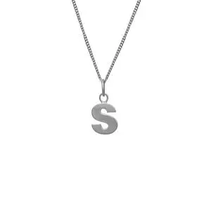 EDGE ONLY Letter Pendant "s" Initial Necklace Sterling - Silver