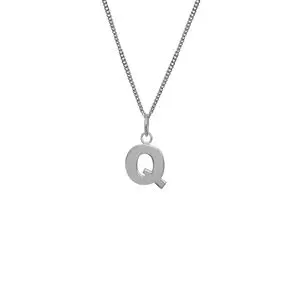 EDGE ONLY Letter Pendant "q" Initial Necklace Sterling - Silver