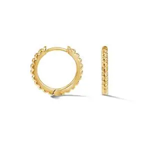 DOWER & HALL Medium Dotty Huggie Hoops - Gold
