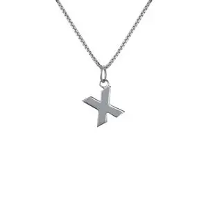 EDGE ONLY Letter Pendant "x" Initial Necklace Sterling - Silver