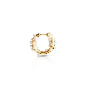 KASUN LONDON Pearl Cluster Hoop Earring Vermeil - Gold