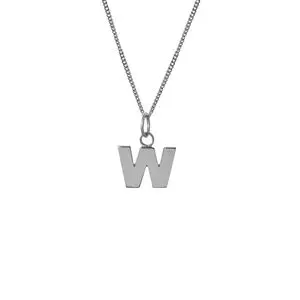 EDGE ONLY Letter Pendant "w" Initial Necklace Sterling - Silver