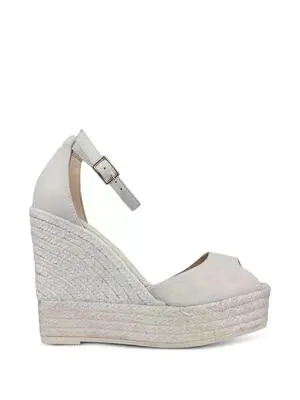 ESPADRILLES Wedge Peep-toe Sandals - Grey