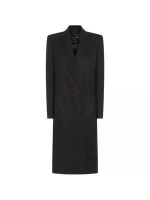 TOM FORD Double-breasted Peak-lapel Coat - Black