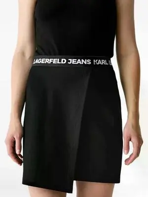 Karl Lagerfeld Logo-waistband Wrap Mini Skirt