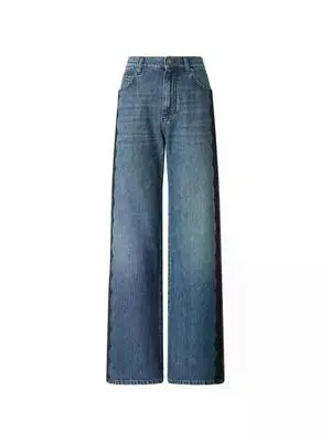 Pinko Lace-trim Wide-leg Jeans - Blue