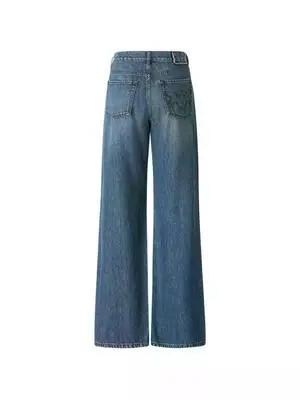 Pinko Lace-trim Wide-leg Jeans