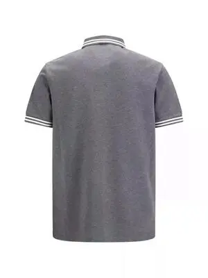 Moncler Stripe-trim Logo-patch Polo Shirt