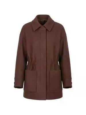 Patrizia Pepe Drawstring Long-sleeve Coat - Brown