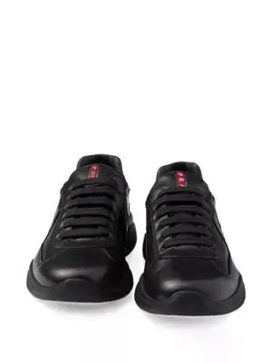 Prada America's Cup Nappa Leather Sneakers - Black