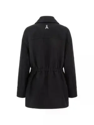 Patrizia Pepe Drawstring Long-sleeve Coat - Black