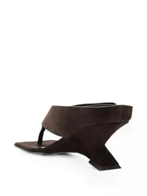 Attico Cheope Suede Wedge Sandals