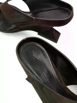 Attico Cheope Suede Wedge Sandals - Brown