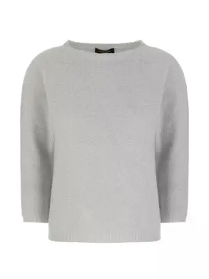 Fabiana Filippi Boat-neck Three-quarter-sleeve Sweater - Grey