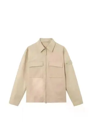 Stone Island Logo-patch Zip-up Jacket - Neutrals
