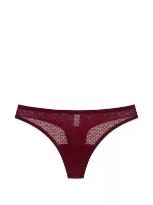 YASMINE ESLAMI Lily Lace Thong - Red