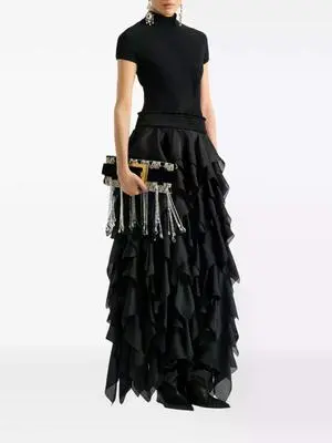 Balmain Long Ruffled Skirt