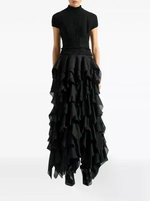 Balmain Long Ruffled Skirt