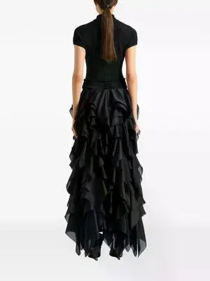 Balmain Long Ruffled Skirt