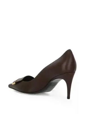 SERGIO ROSSI Sr Evolv Plaque-detail Pointed-toe Heeled Pumps